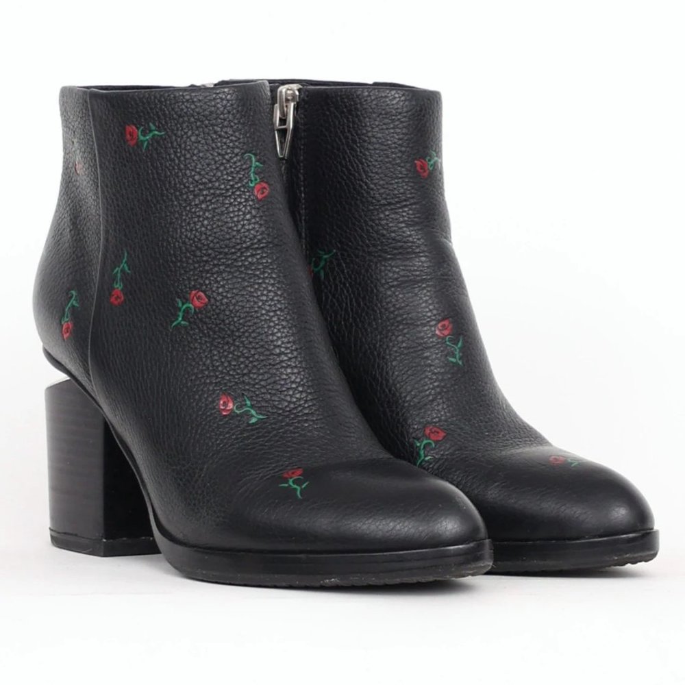 Alexander Wang Gabi Floral Rose Print Cutout Heel Boot Gem